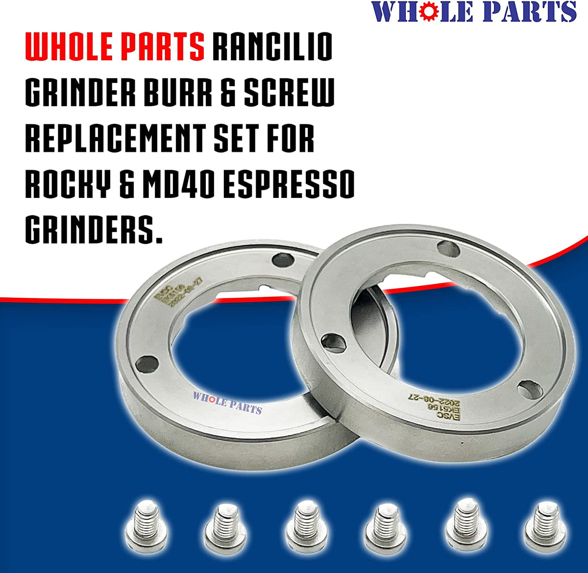 Rancilio Grinder Burr & Screw Replacement Set for Rocky & MD40 Espress ...
