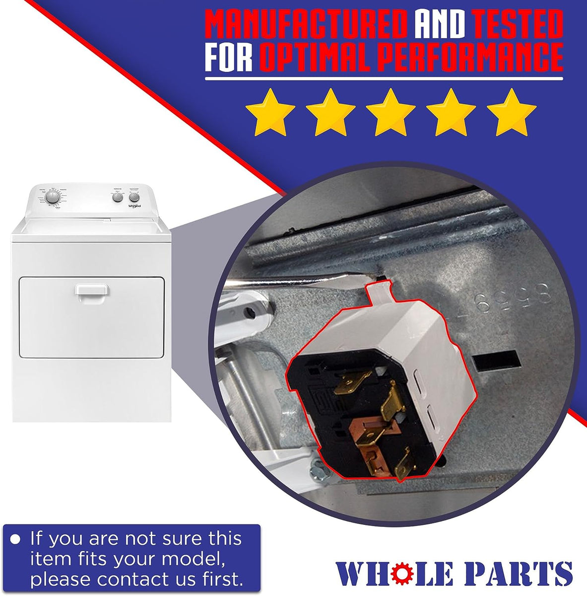 W10446920 Dryer Start Switch for Whirlpool – WHOLEPARTS