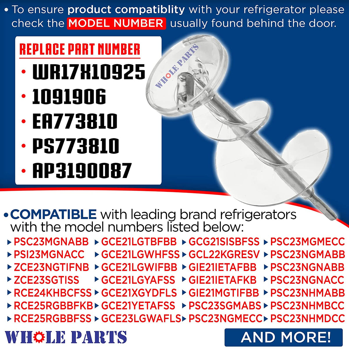 WR17X11263 Refrigerator Ice Dispenser Auger for GE – WHOLEPARTS