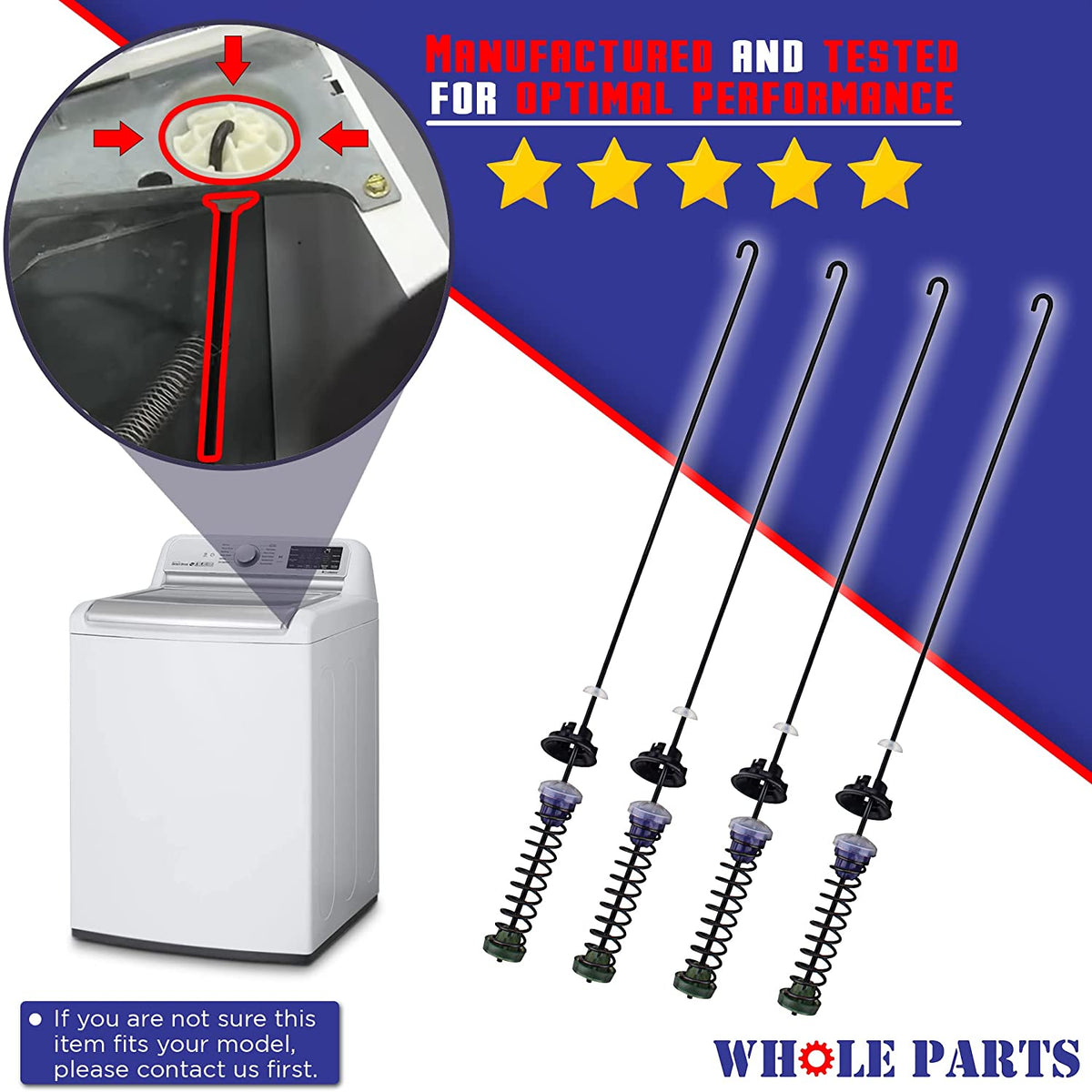 W11130362 Washer Suspension Rod Kit for Whirlpool – WHOLEPARTS