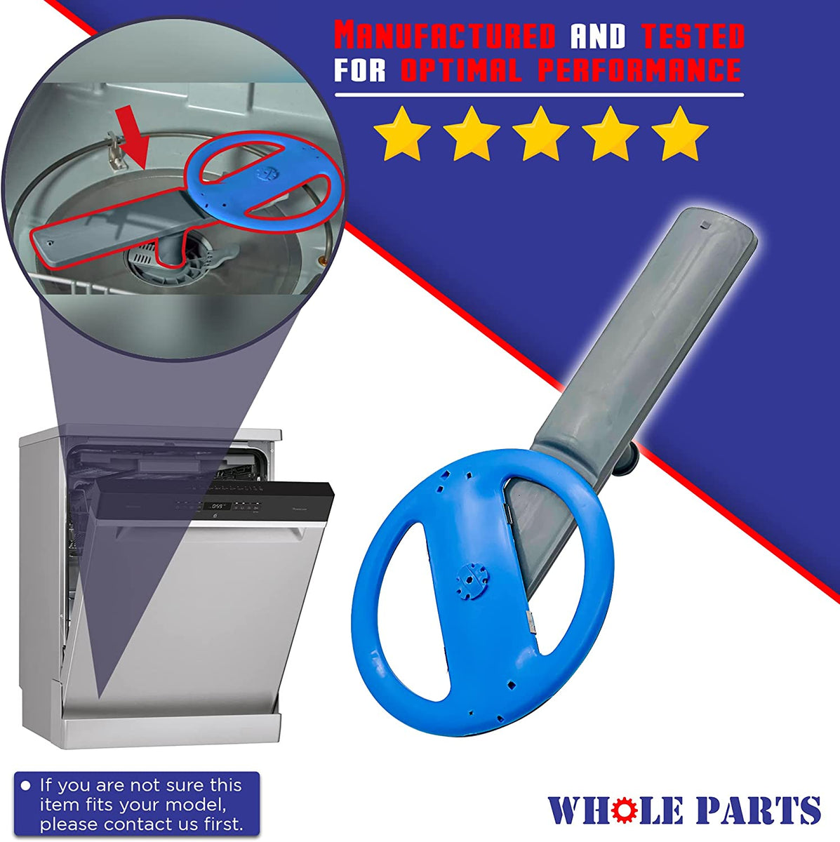 5304507158 Dishwasher Lower Spray Arm Assembly, Orbit Clean for Frigid ...