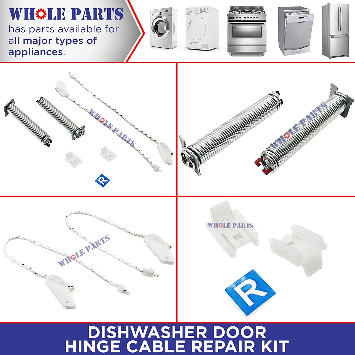 12004119 Dishwasher Door Hinge Cable Repair Kit for Bosch – WHOLEPARTS