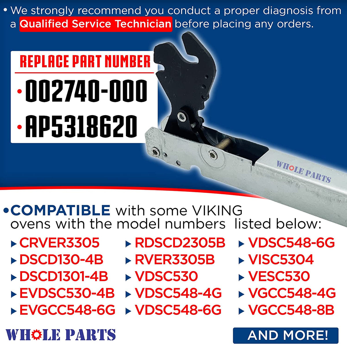 002740-000 Oven Door Hinge for Viking – WHOLEPARTS