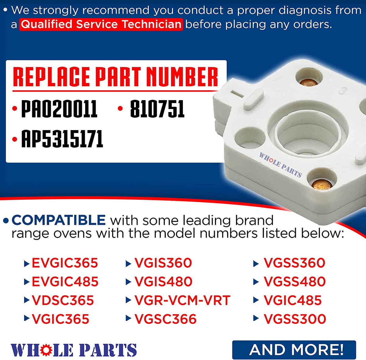 PA020011 Gas Range Spark Ignition Switch for Viking – WHOLEPARTS